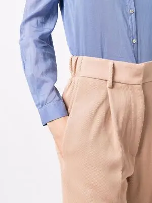 FORTE_FORTE Ribbed Tailored Trousers - Neutrals