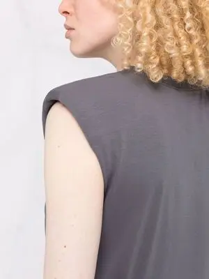BLANCA VITA Sleeveless V-neck Top - Grey