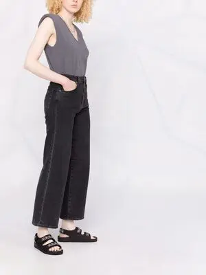 BLANCA VITA Sleeveless V-neck Top - Grey