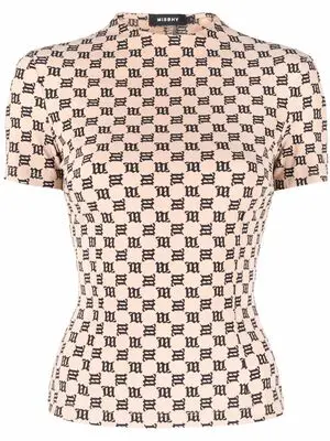 MISBHV Monogram Print T-shirt - Neutrals