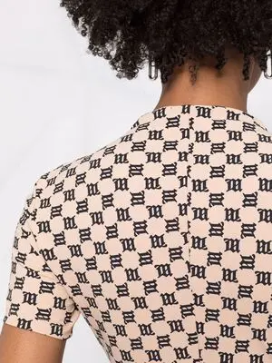 MISBHV Monogram Print T-shirt - Neutrals