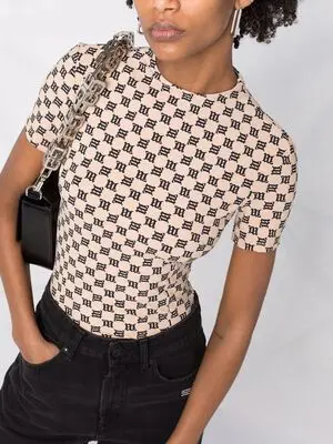 MISBHV Monogram Print T-shirt - Neutrals