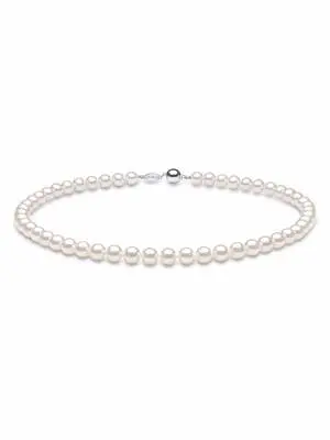 Yoko London 18kt White Gold 8mm Pearl Necklace - Silver