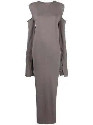 Rick Owens Cape-sleeve Knit Dress - Grey