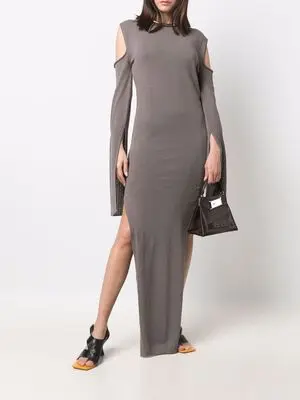 Rick Owens Cape-sleeve Knit Dress - Grey
