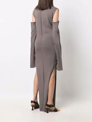 Rick Owens Cape-sleeve Knit Dress - Grey