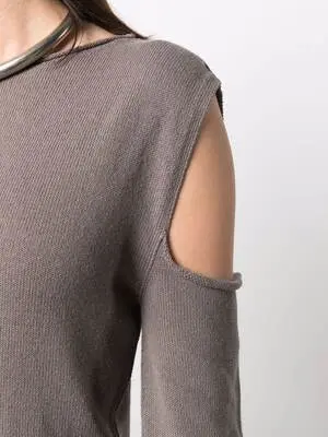 Rick Owens Cape-sleeve Knit Dress - Grey