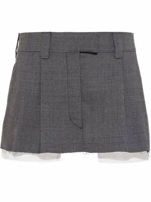 Miu Miu Prince-of-wales Check Mini Skirt
