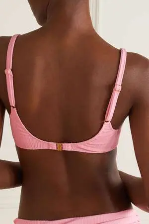 Melissa Odabash Blush Bel Air Embellished Ribbed Underwired Bikini Top Blush