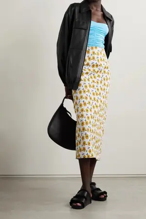Tibi Oversized Leather Bomber Jacket