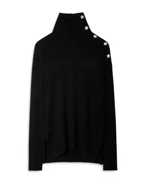 Zadig&Voltaire Star Button Cashmere-blend Sweater - Noir