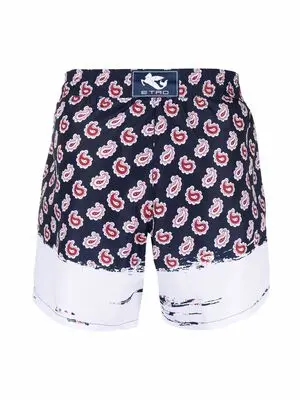 Etro Paisley-print Swim Shorts - Blue