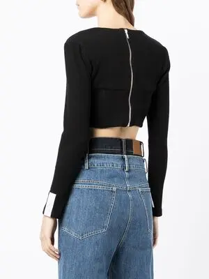 Rokh Cropped Sweetheart Neck Top