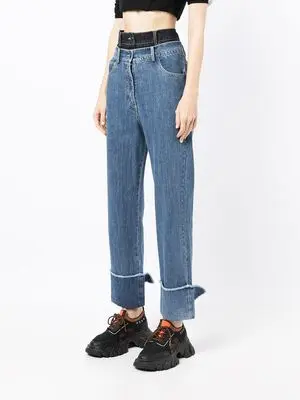 Rokh Washed Double-layer Jeans