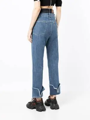 Rokh Washed Double-layer Jeans