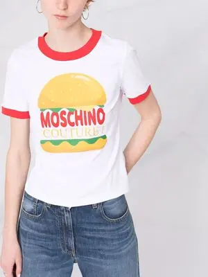 Moschino Burger-print T-shirt - White