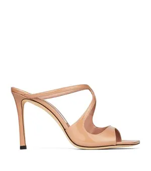 JIMMY CHOO Anise 95 Patent Leather Sandals - Pink