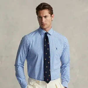 Ralph Lauren Classic Fit Gingham Stretch Poplin Shirt Blue/white
