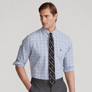 Ralph Lauren Classic Fit Gingham Stretch Poplin Shirt Light Blue/pink Multi