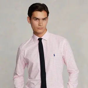 Ralph Lauren Classic Fit Gingham Stretch Poplin Shirt Pink/white