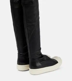 Rick Owens Stocking Over-the-knee Leather Boots - Black