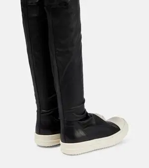 Rick Owens Stocking Over-the-knee Leather Boots - Black