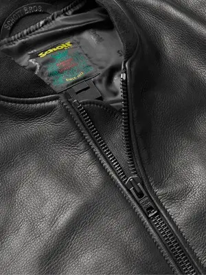 SCHOTT Ma-1 Pebble-grain Leather Bomber Jacket