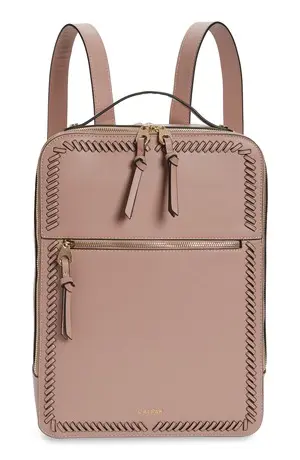 CALPAK Kaya Faux Leather Laptop Backpack Mauve