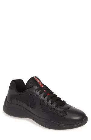 Prada America’s Cup Leather Sneakers - Nero Black