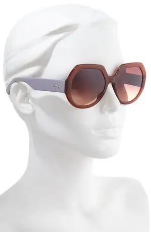 Longchamp 55mm Gradient Geometric Sunglasses
