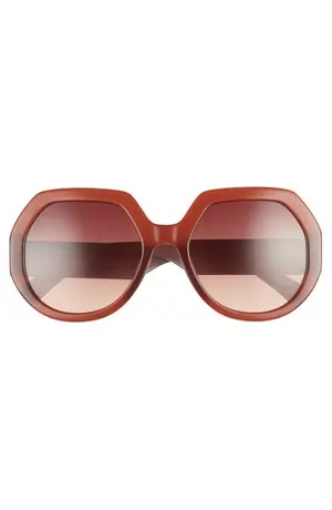 Longchamp 55mm Gradient Geometric Sunglasses