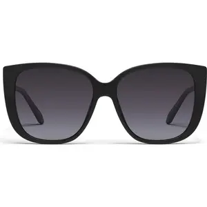 Quay Ever After 58mm Cat Eye Sunglasses - Matte Black/smoke