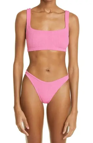 Hunza G Crinkle Two-Piece Swimsuit Bubblegum