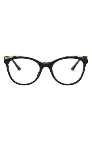 Prada 53mm Butterfly Eyeglasses - Black/havana