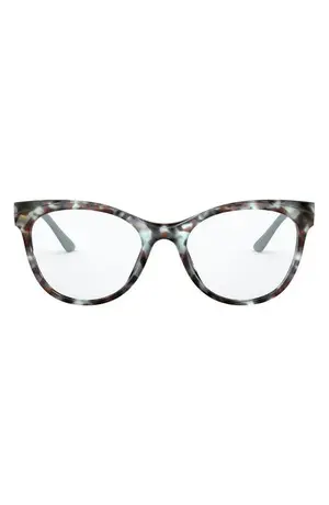 Prada Prada 53mm Butterfly Eyeglasses Blue Brown