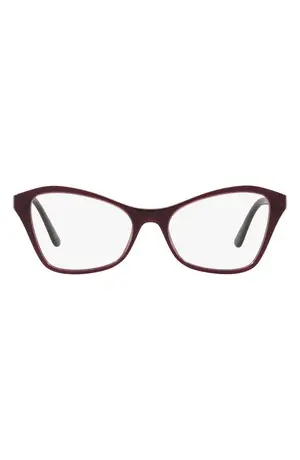 Prada Prada 53mm Butterfly Eyeglasses Bordeaux/demo Lens