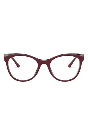 Prada Prada 53mm Butterfly Eyeglasses Bordeaux/grey/demo Lens