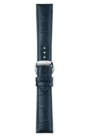 TISSOT 21mm Croc Embossed Leather Watch Strap Blue