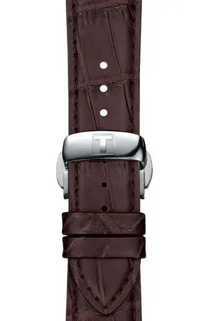 TISSOT 21mm Croc Embossed Leather Watch Strap - Brown