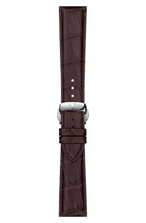 TISSOT 21mm Croc Embossed Leather Watch Strap - Brown