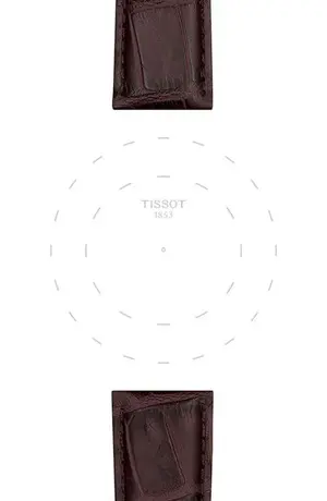 TISSOT 21mm Croc Embossed Leather Watch Strap - Brown