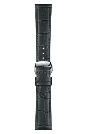 TISSOT 21mm Croc Embossed Leather Watch Strap Gray