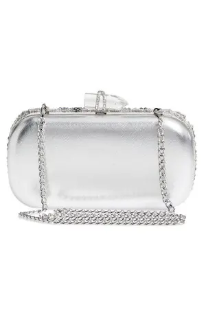Nina Gelsey Crystal Embellished Minaudière - Silver Multi