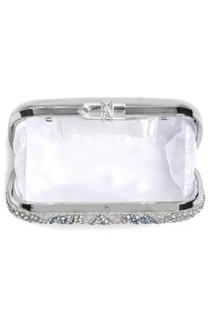 Nina Gelsey Crystal Embellished Minaudière - Silver Multi