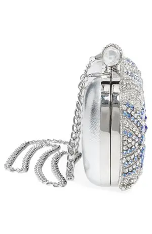 Nina Gelsey Crystal Embellished Minaudière - Silver Multi