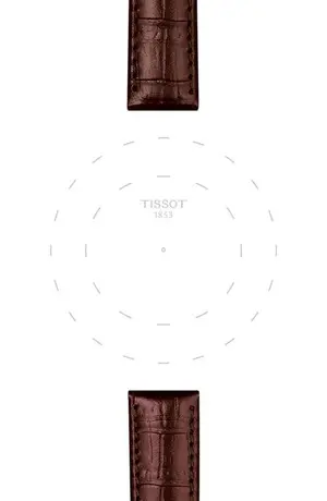 TISSOT 15mm Croc Embossed Leather Watch Strap