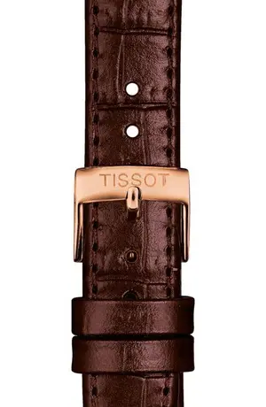 TISSOT 15mm Croc Embossed Leather Watch Strap