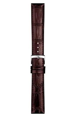 TISSOT Tissot 20mm Croc Embossed Leather Watchband Brown/silver