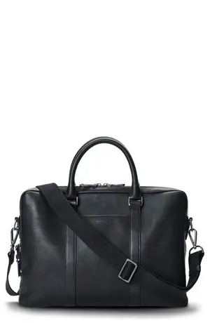 Shinola Navigator Leather Computer Briefcase - Black