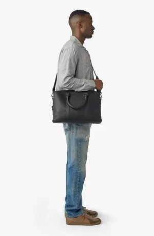 Shinola Navigator Leather Computer Briefcase - Black